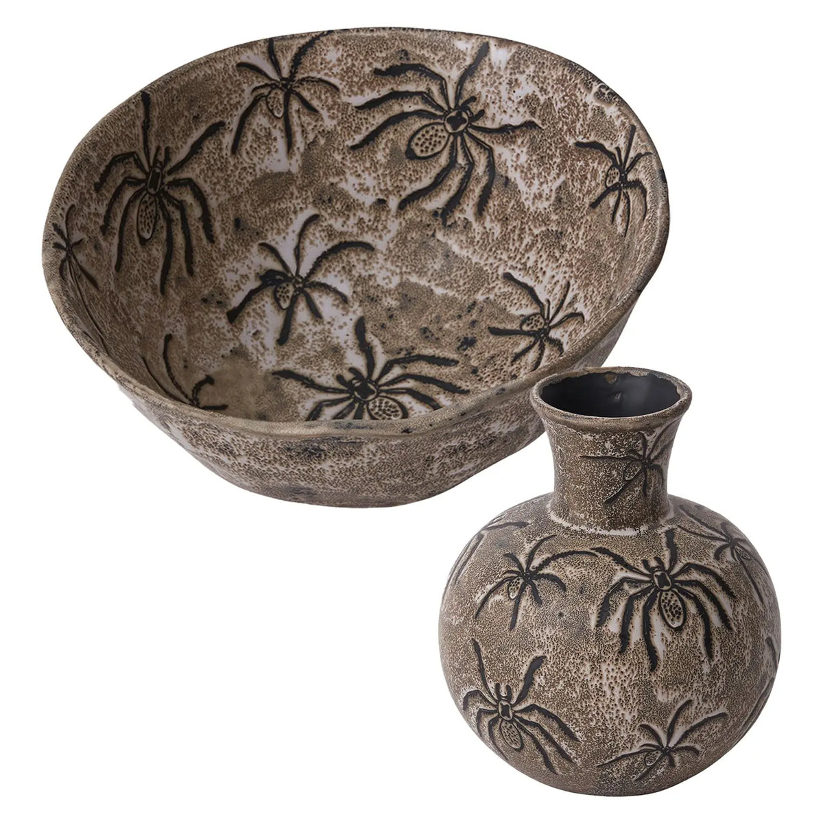 Creepy Crawler Ceramic Black Widow Spider Halloween Candy Bowl & Budva ...