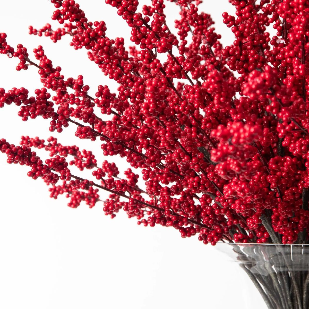 Holiday Extravaganza - Christmas Red Ilex Berry Branch Arrangement In ...