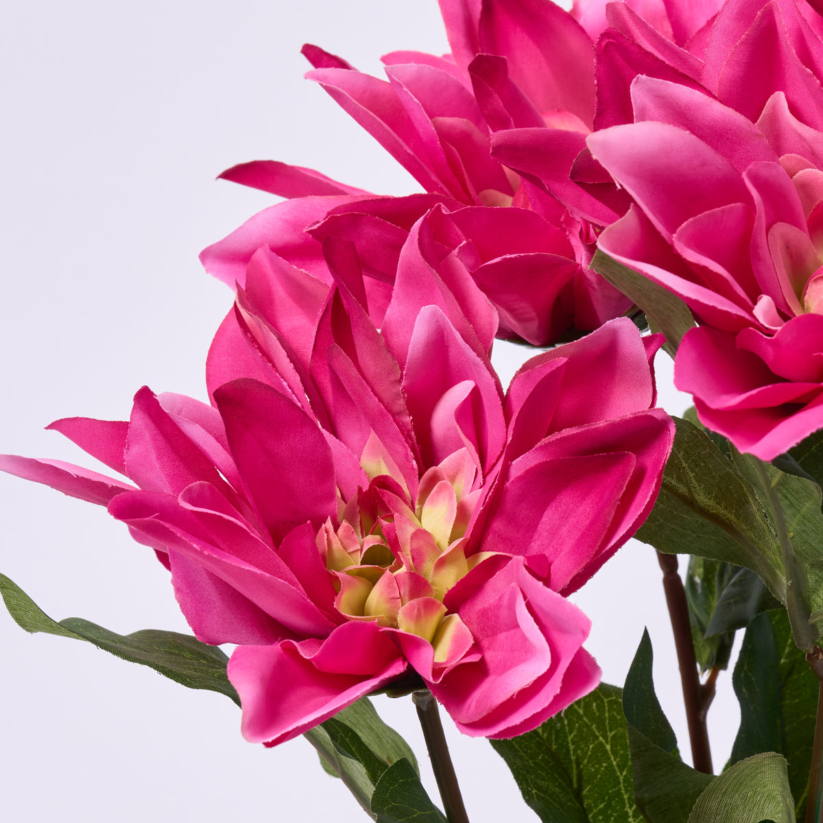 Cerise Pink Silk Dahlia Bush Spray Blooming Faux Floral Stem Bouquet ...