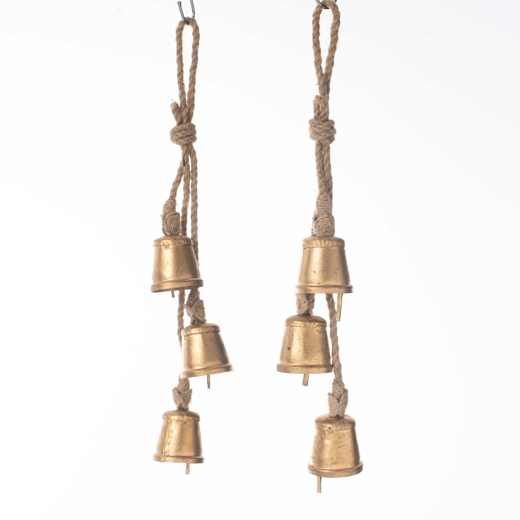 Antique Gold Rustic Farmhouse Metal Bell Ornament Hanging Décor with J ...