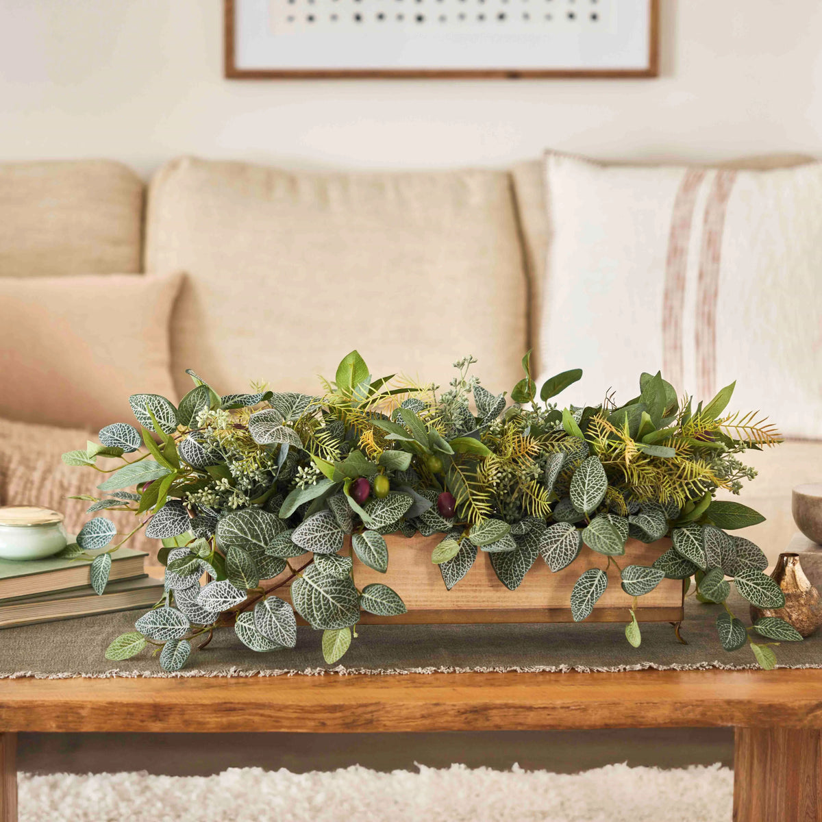 Lush Layers - Fittonia Vines, Olive Branch & Fern Cypress Mixed Greene ...