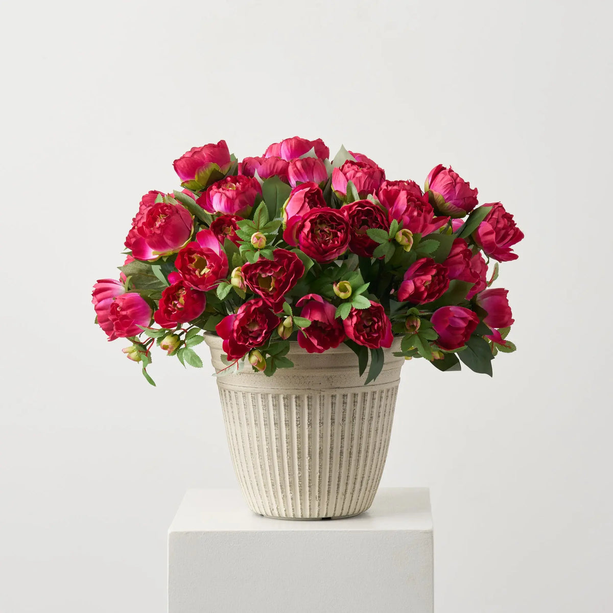 Faux Fuchsia Backyard Peony Bush Outdoor Urn Filler Spring Summer Arra ...