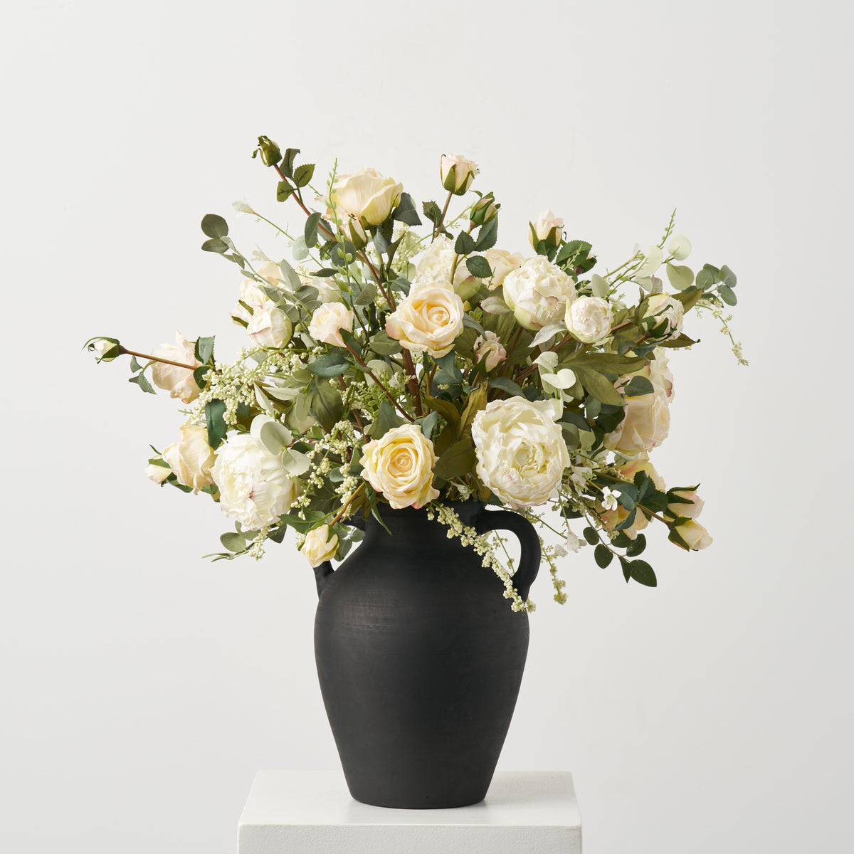 Chateau Blooms - Dried Look Cream Peony & Beige Rose with Italian Rusc ...