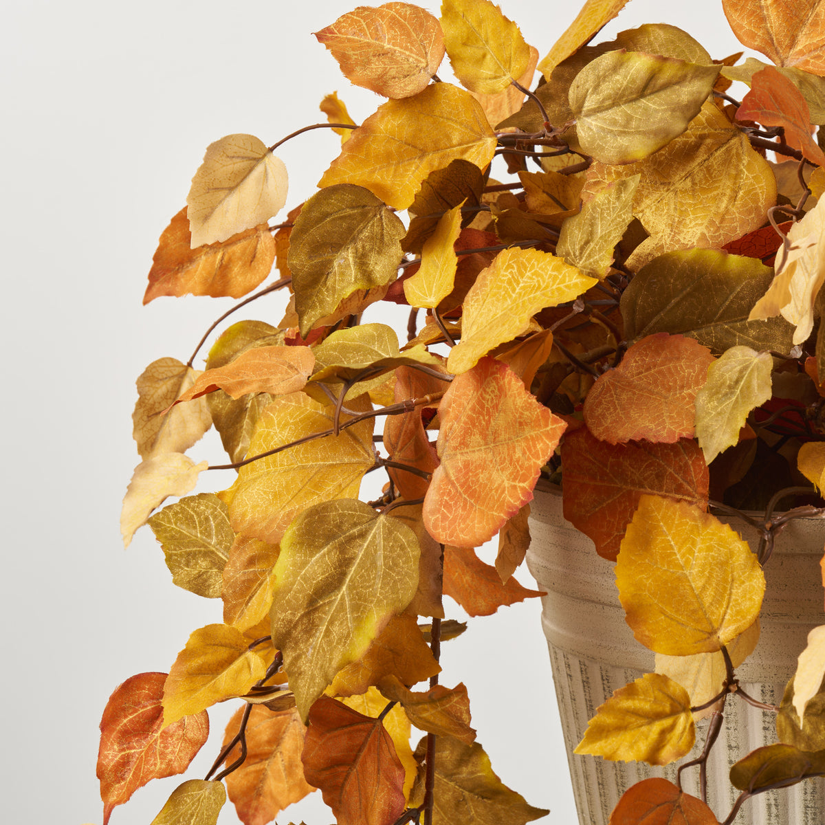 Mixed Gold, Rust & Fall Green Aspen Leaf Foliage in Medium Pot Drop in ...