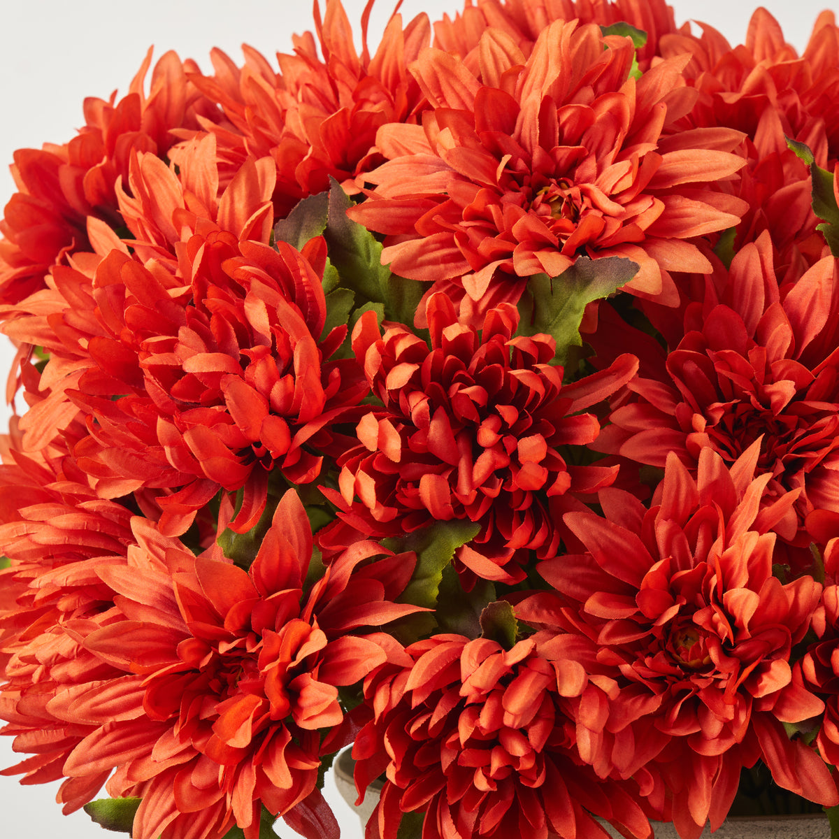 Extra Large Mixed Rust Orange Dahlia & Mum Blooms Potted Outdoor Fall ...