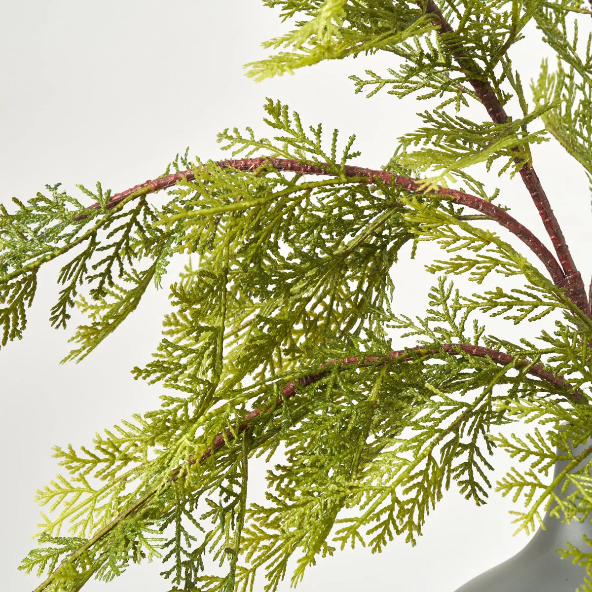 Lifelike Large Cedar Branches Greenery in Matte Grey Jug Style Vase Ev ...