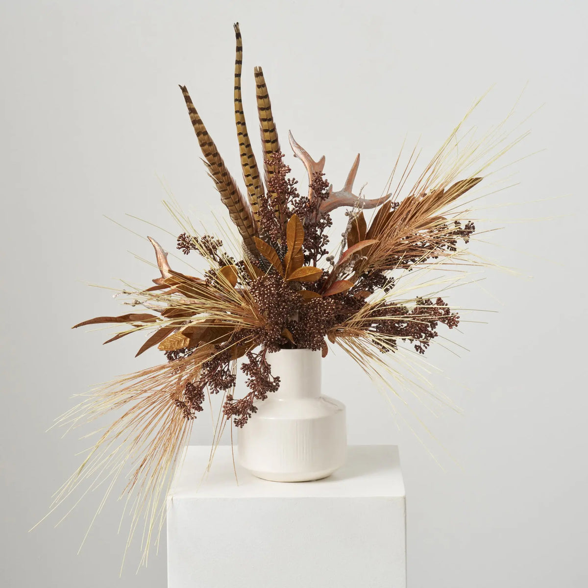 Forest Guild - Bronzed Faux Antler, Pheasant Feather, Neutral Pine & B ...