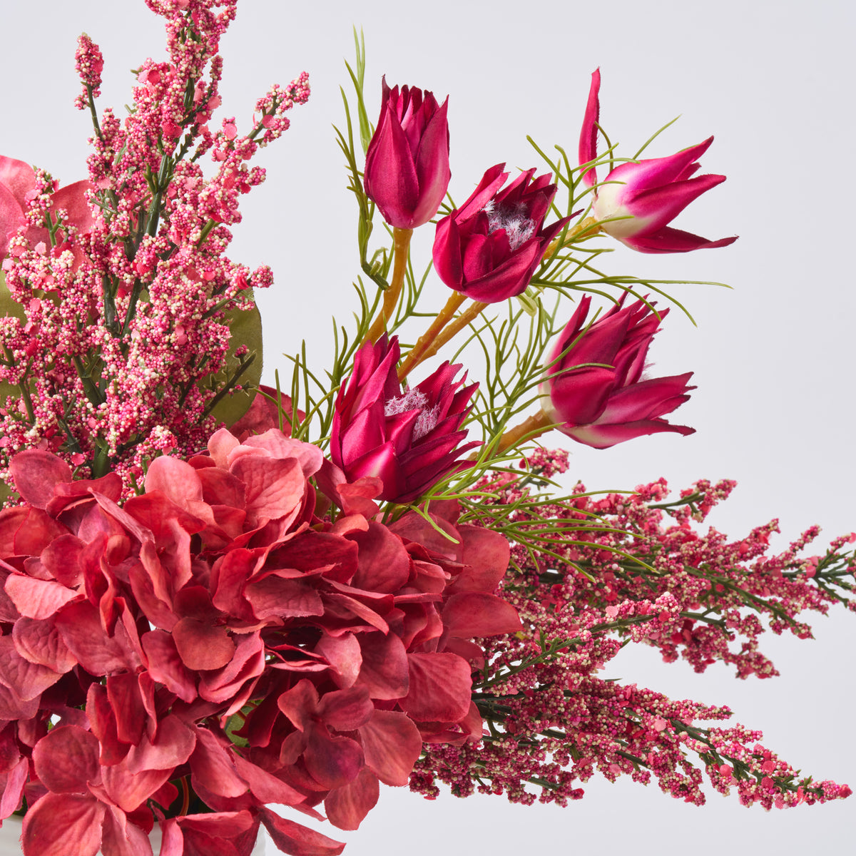 Garden of Love - Rosey Hydrangea & Magnolia, Fuchsia Mini Protea & Pin ...