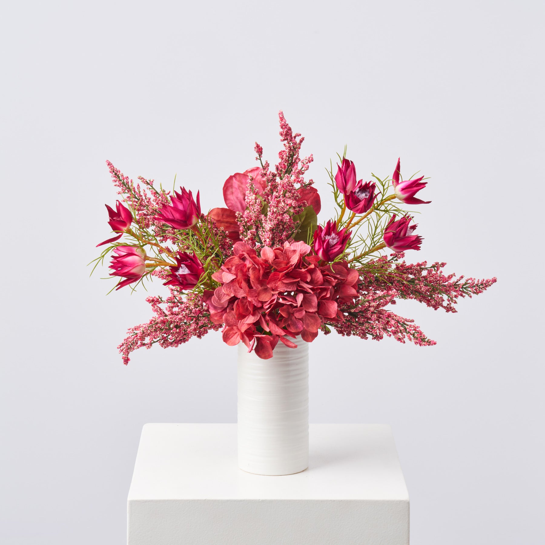 Garden of Love - Rosey Hydrangea & Magnolia, Fuchsia Mini Protea & Pin ...
