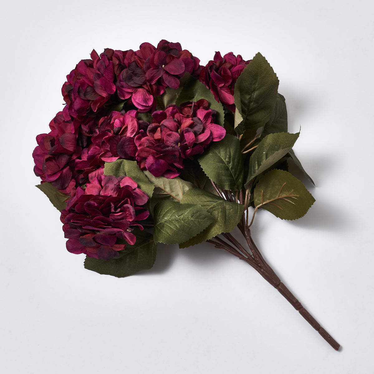 Burgundy Plum Silk Hydrangea Bush Faux Floral Bouquet - 21" – Darby ...