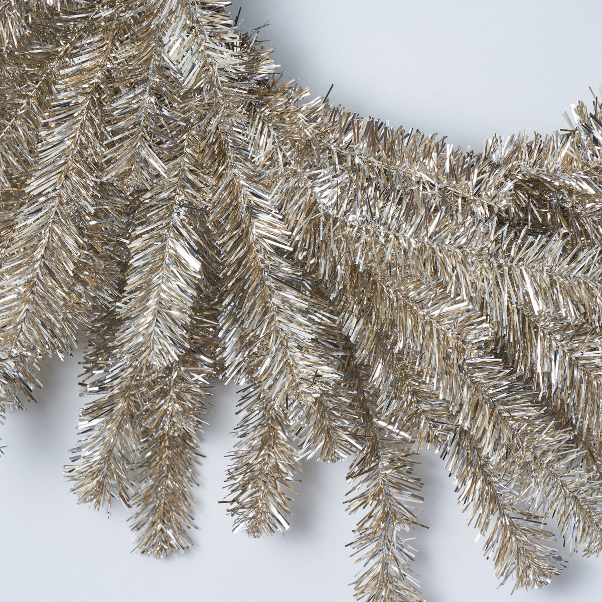 Silver & Gold Metallic Soft Touch Tinsel Wreath Glitzy New Year's Holi ...