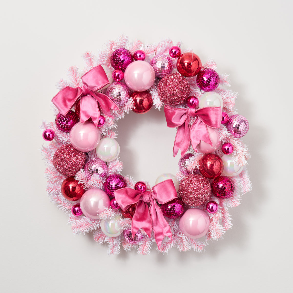 Dreaming of a Pink Christmas - Mixed Pink Disco Ball & Bubble Gum Pink ...
