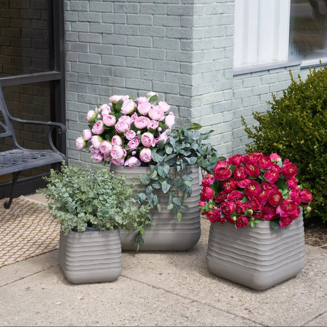Faux Fuchsia Backyard Peony Bush Outdoor Urn Filler Spring Summer Arra ...