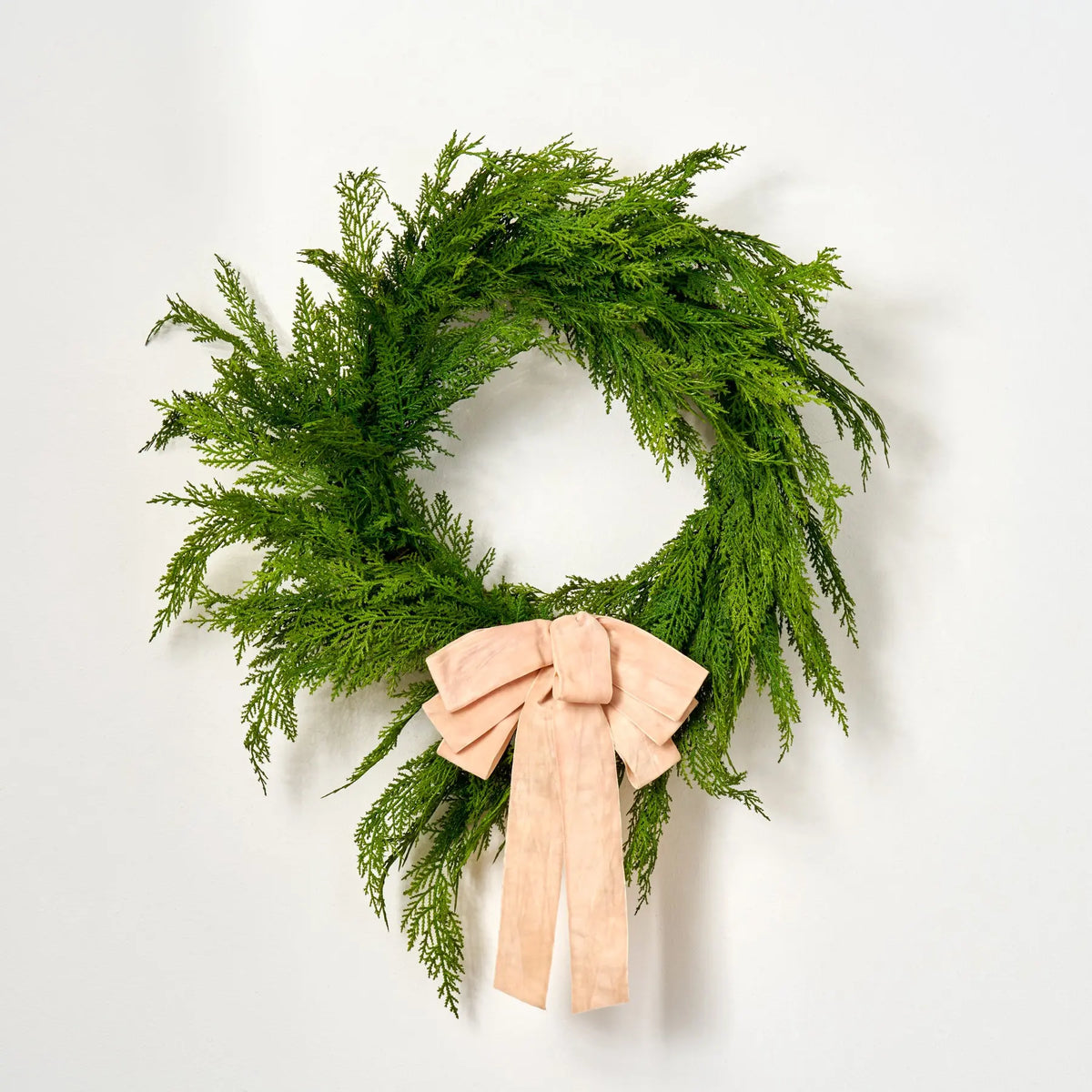 Blush Pink Velvet Lux Hand-Tied Drape Loop Bow - Darby Creek Trading