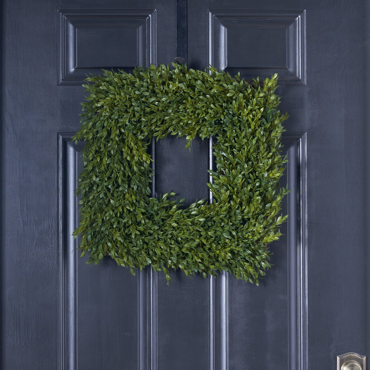 Realistic Green Boxwood Square Everyday Front Door Wreath - 18" – Darby ...