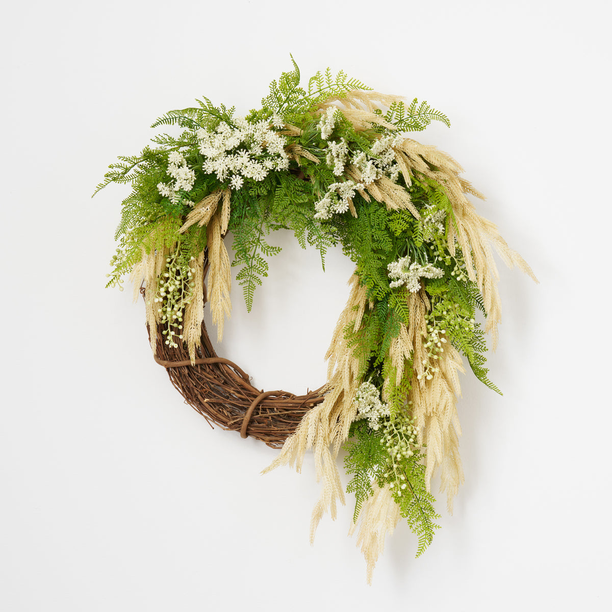 Fern Queen - Draping Green Fern, Beige Norfolk & Queen Anne's Lace Gre ...