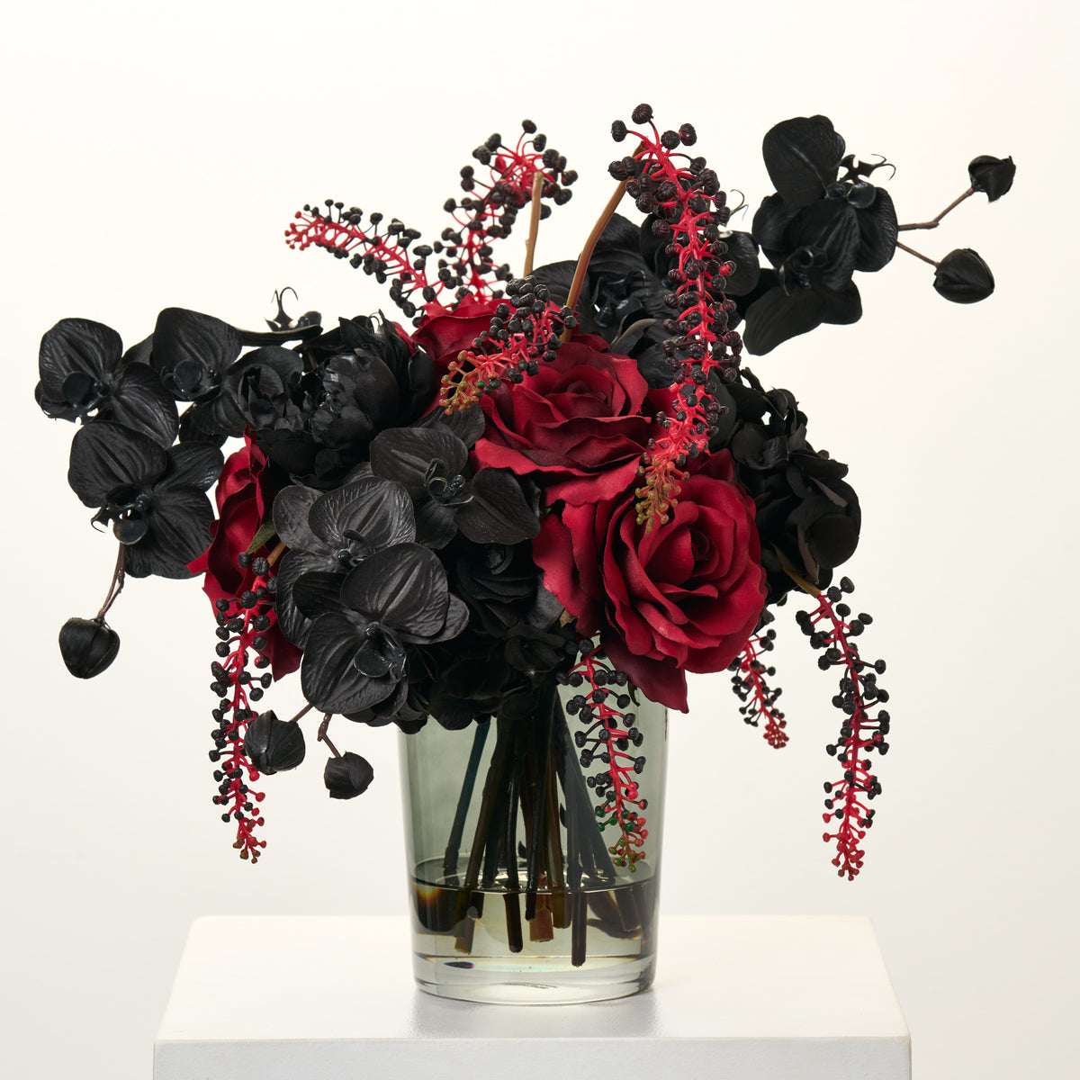 Gothic Romance Noir - Red Queen Rose, Black Magic Orchid, Peony, Hydra ...
