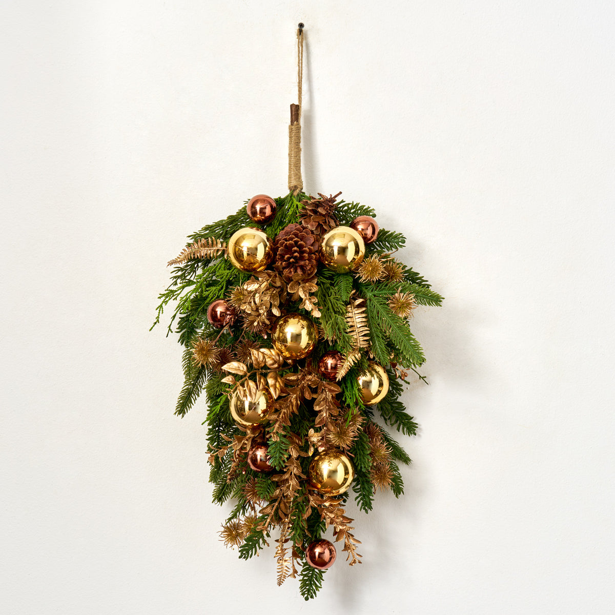 Woodland Harmony - Gilded Thistle Pods, Mixed Pine, Cedar, Boxwood & G ...
