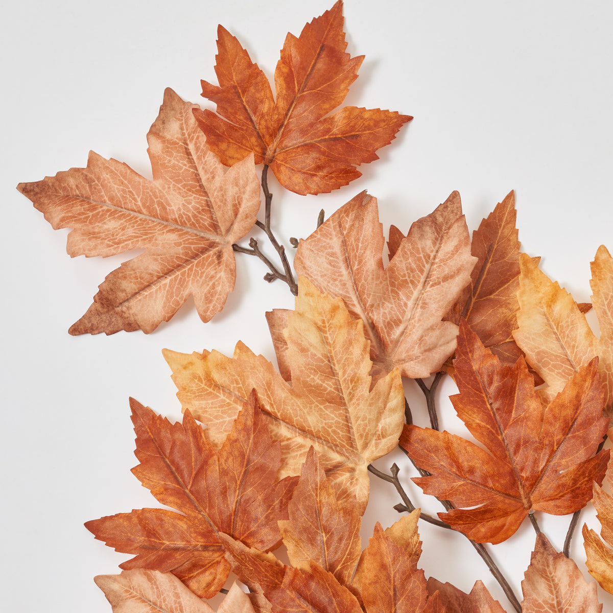 Cream or Brown Two-Tone Maple Leaf Fall Foliage Branch Spray - 35 ...