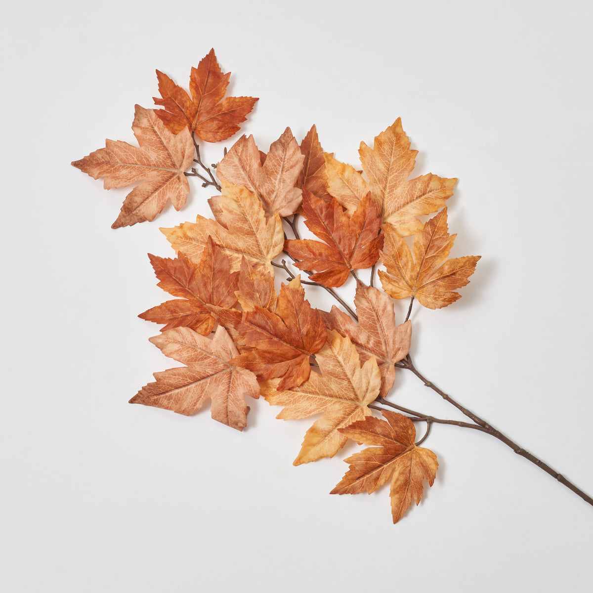 Cream or Brown Two-Tone Maple Leaf Fall Foliage Branch Spray - 35 ...