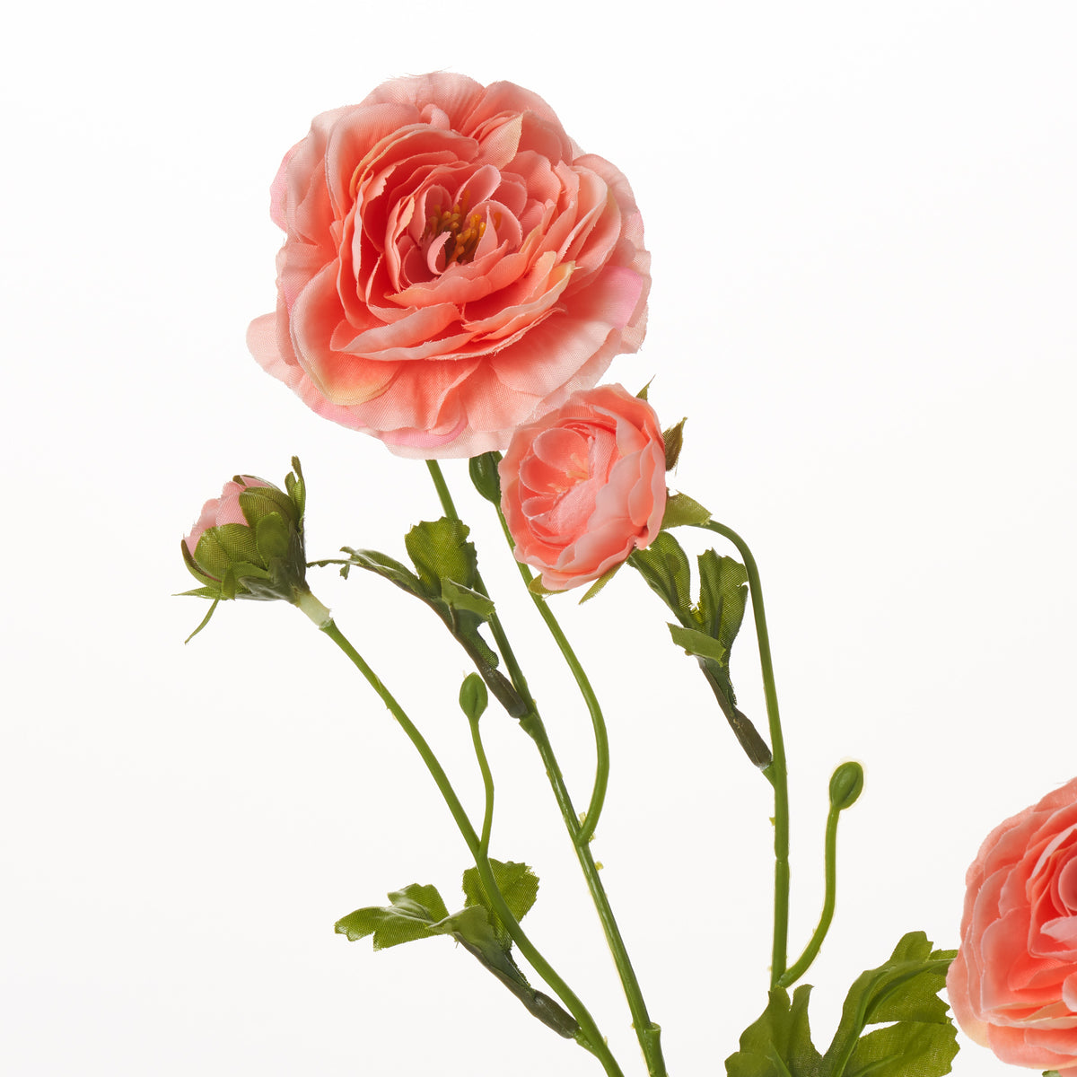 Blooming Pink Peach Ranunculus Spray Single Faux Floral Stem - 26 ...