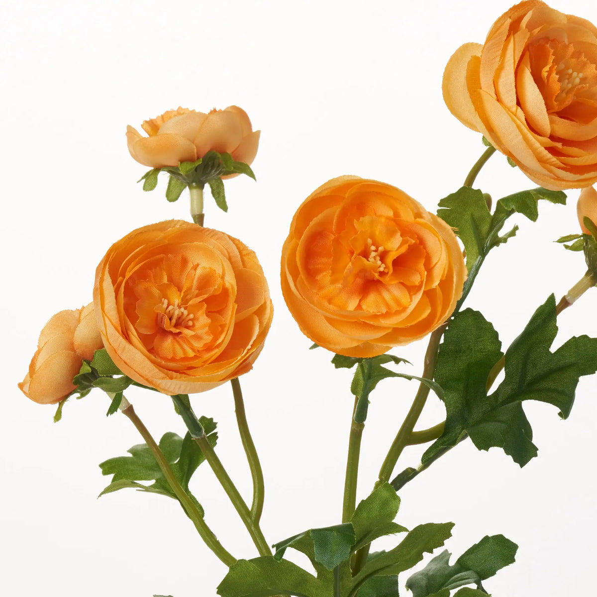 Blooming Orange Mango Ranunculus Spray Single Faux Floral Stem - 26 ...