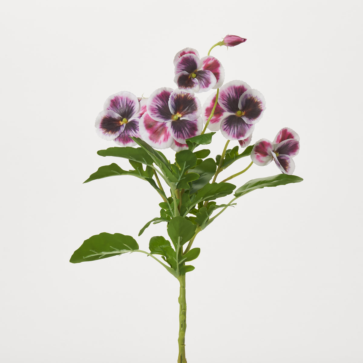 Fuchsia Pink Faux Floral Silk Pansy Spray with Wired Stems - 15 ...