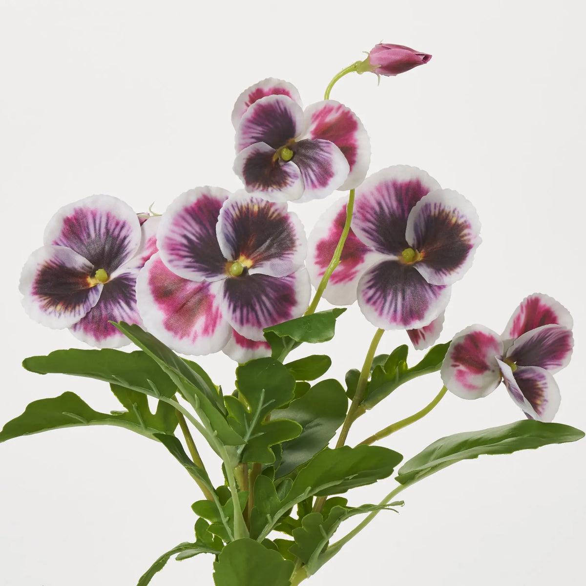 Fuchsia Pink Faux Floral Silk Pansy Spray with Wired Stems - 15 ...