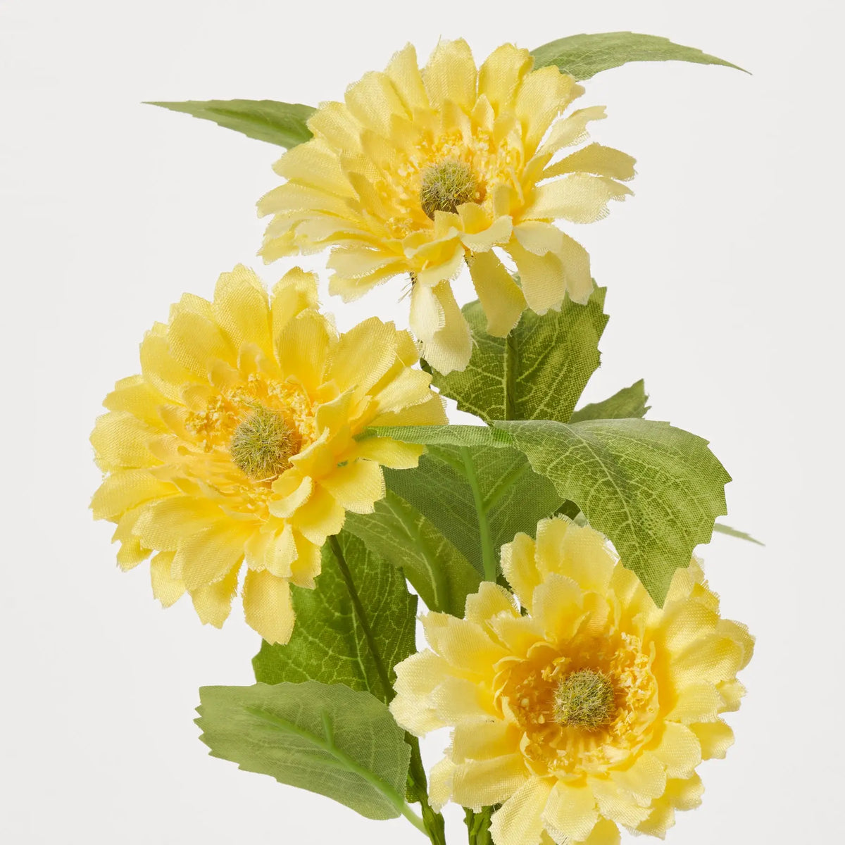 Yellow Silk Mini Daisy Blooms Single Stem Floral Spray - 11