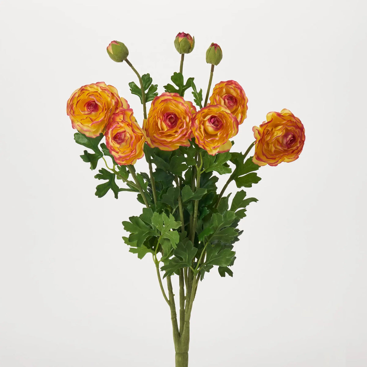 Blooming Two-Tone Yellow & Pink Persian Buttercup Ranunculus Bush Faux ...
