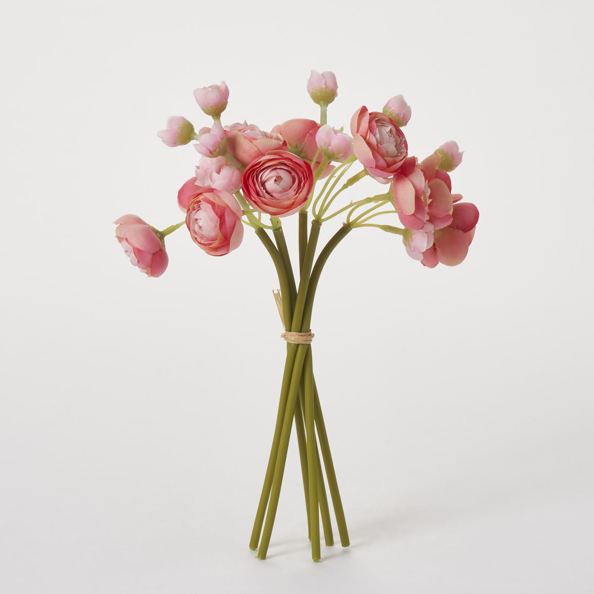 Blooming Pink Mini Silk Ranunculus Bouquet Bundle of 6 Stems - 10 ...