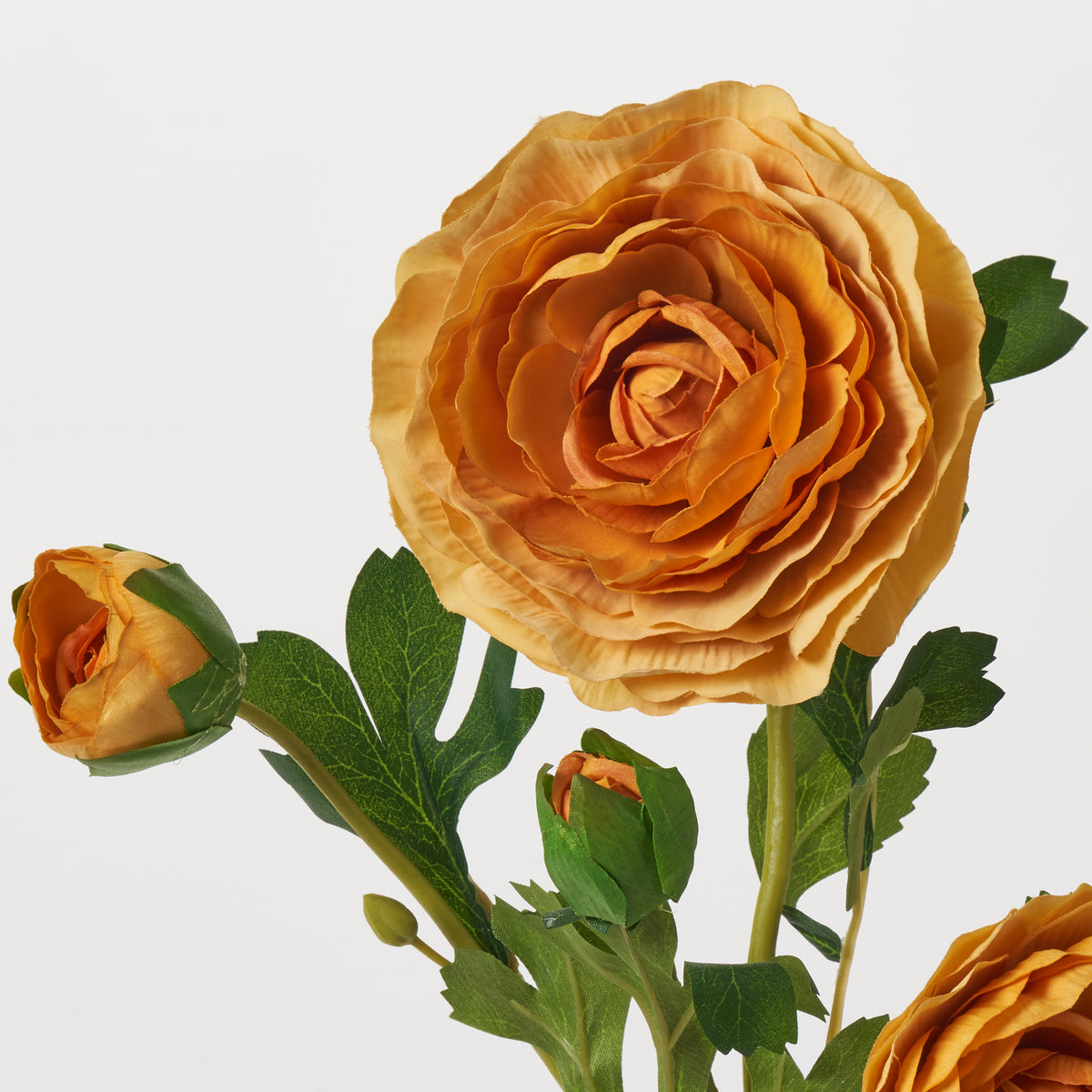 Jumbo Golden Yellow Ranunculus Bloom & Bud Faux Floral Stem - 26 ...