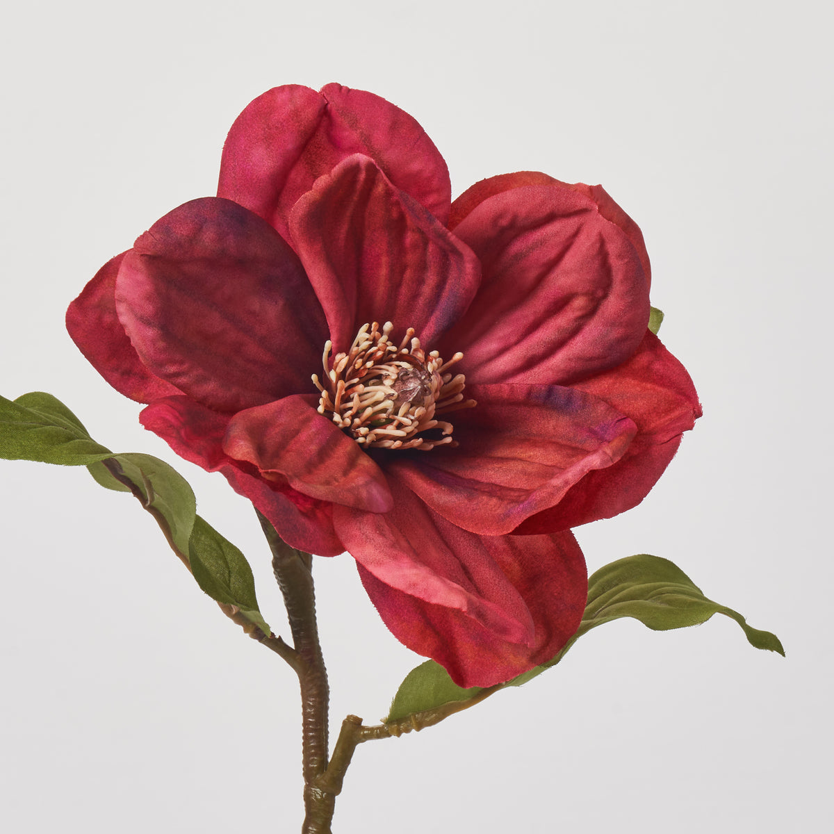 Persian Red Magnolia Bloom Single Stem Faux Floral Spray - 27" – Darby ...