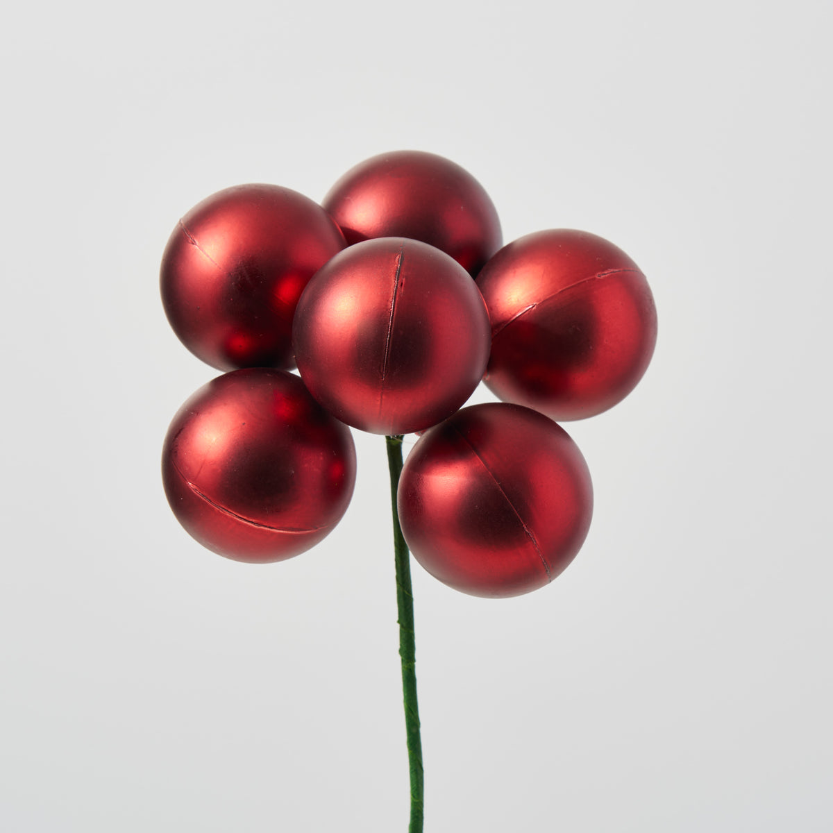 Matte Burgundy Red VP Ball Ornament Holiday Pick - 8" – Darby Creek Trading