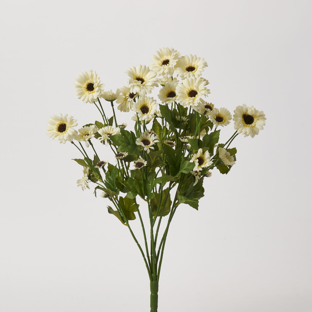 Mini Cream Gerbera Daisy Bush Silk Faux Floral Stem Bouquet - 21 ...