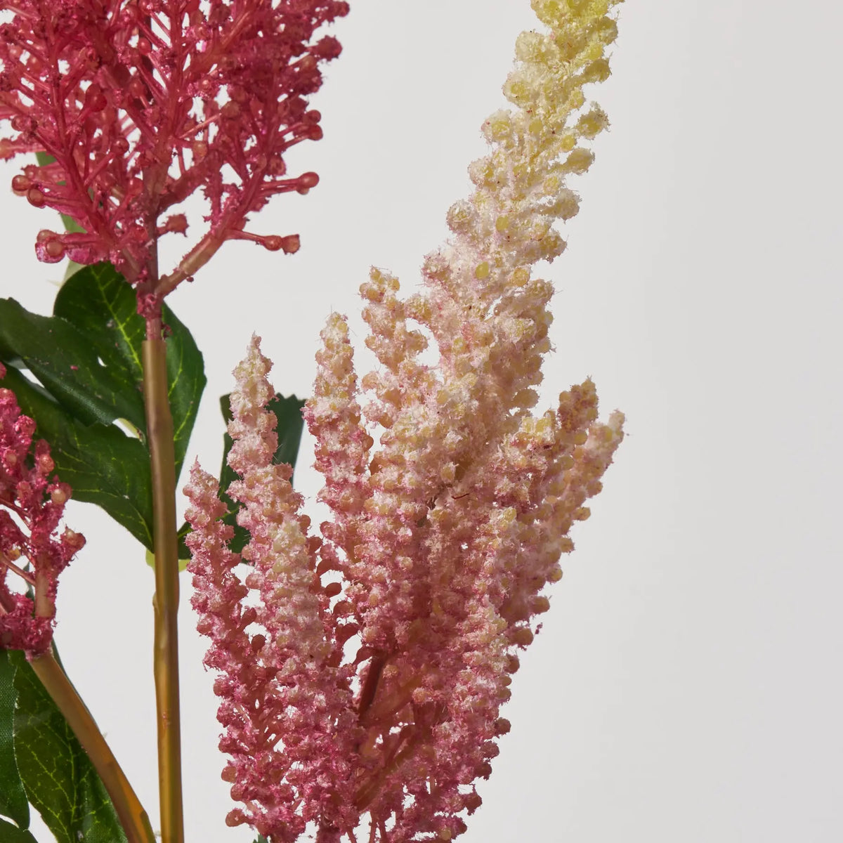 Fuchsia Pink & Cream Faux Astilbe Spray Single Long Stem Faux Floral ...
