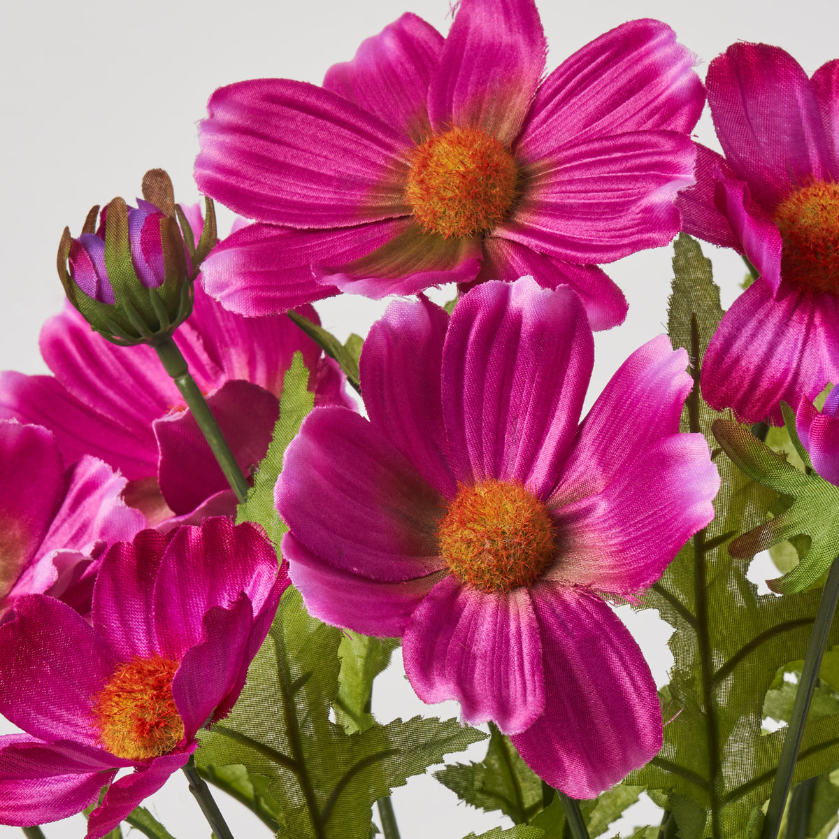 Magenta Pink Cosmos Blooms Faux Floral Bush Spray - 18" – Darby Creek ...