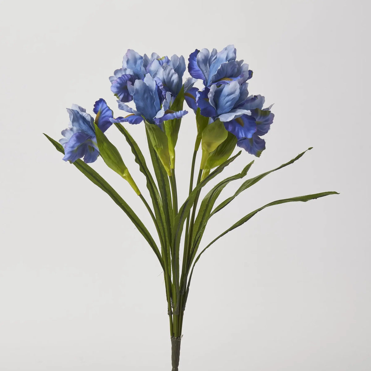 Mixed Blue Silk Iris Blooms Faux Floral Stem Bouquet - 21" – Darby ...