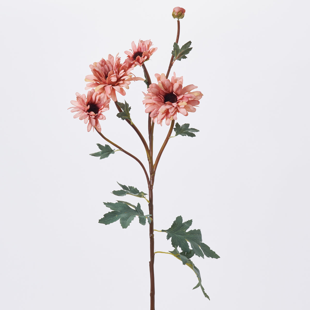 Mauve Pink Real Touch Gerbera Daisy Bloom & Bud Single Stem Faux Flora ...