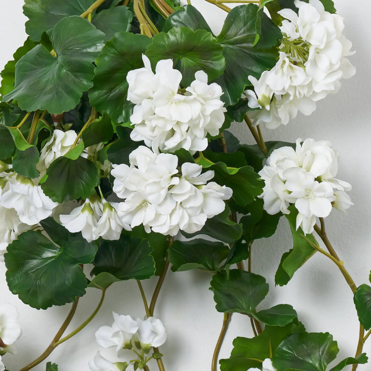 Real Touch White Hanging Geranium Bush Faux Floral Spray - 36" – Darby ...