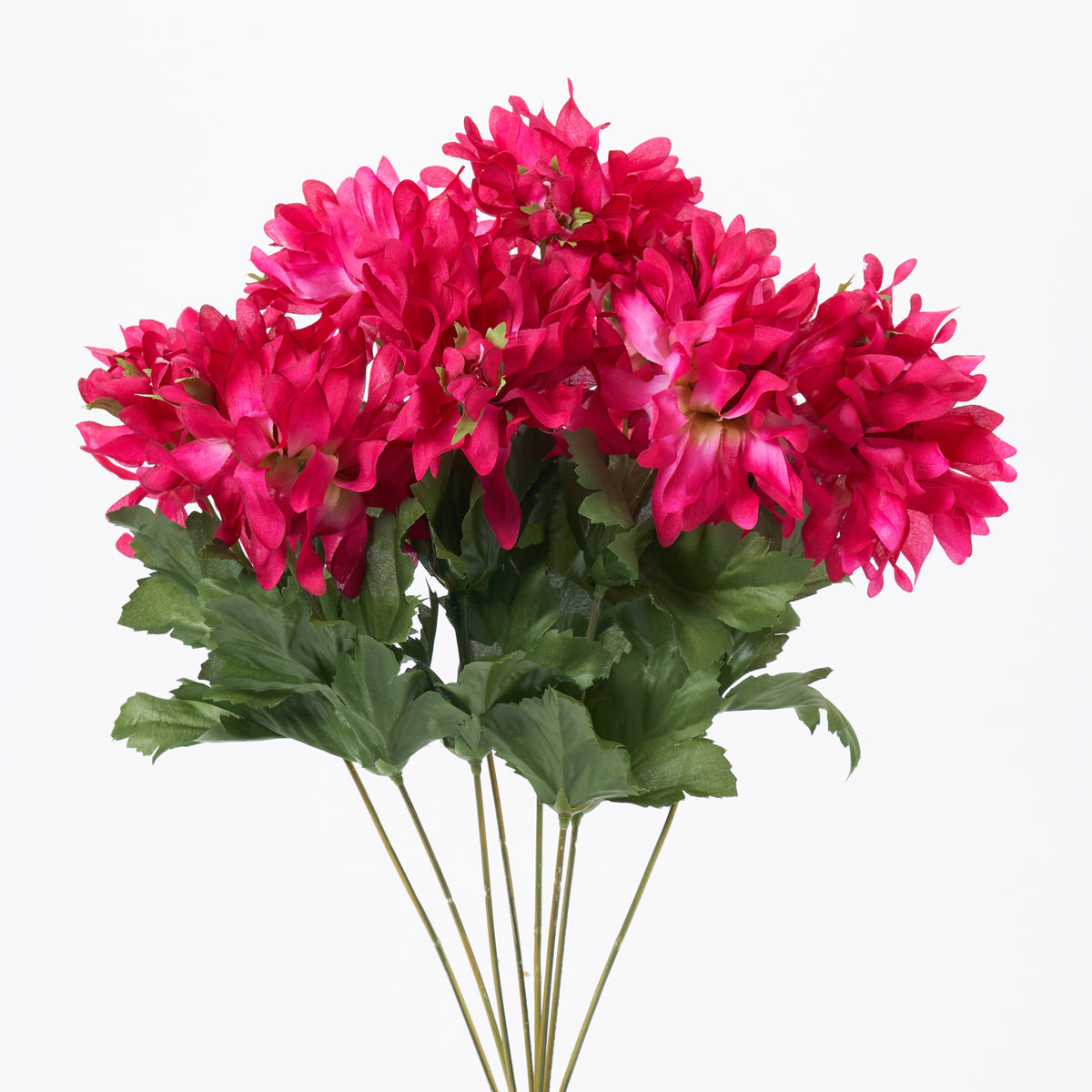 Fuchsia Pink Silk Dahlia Bush Spray Blooming Faux Floral Stem Bouquet ...