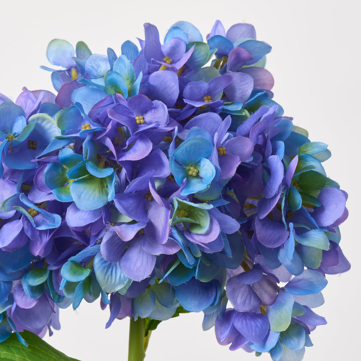 Mixed Blue & Purple Grand Hydrangea Bloom Single Long Stem Faux Floral ...
