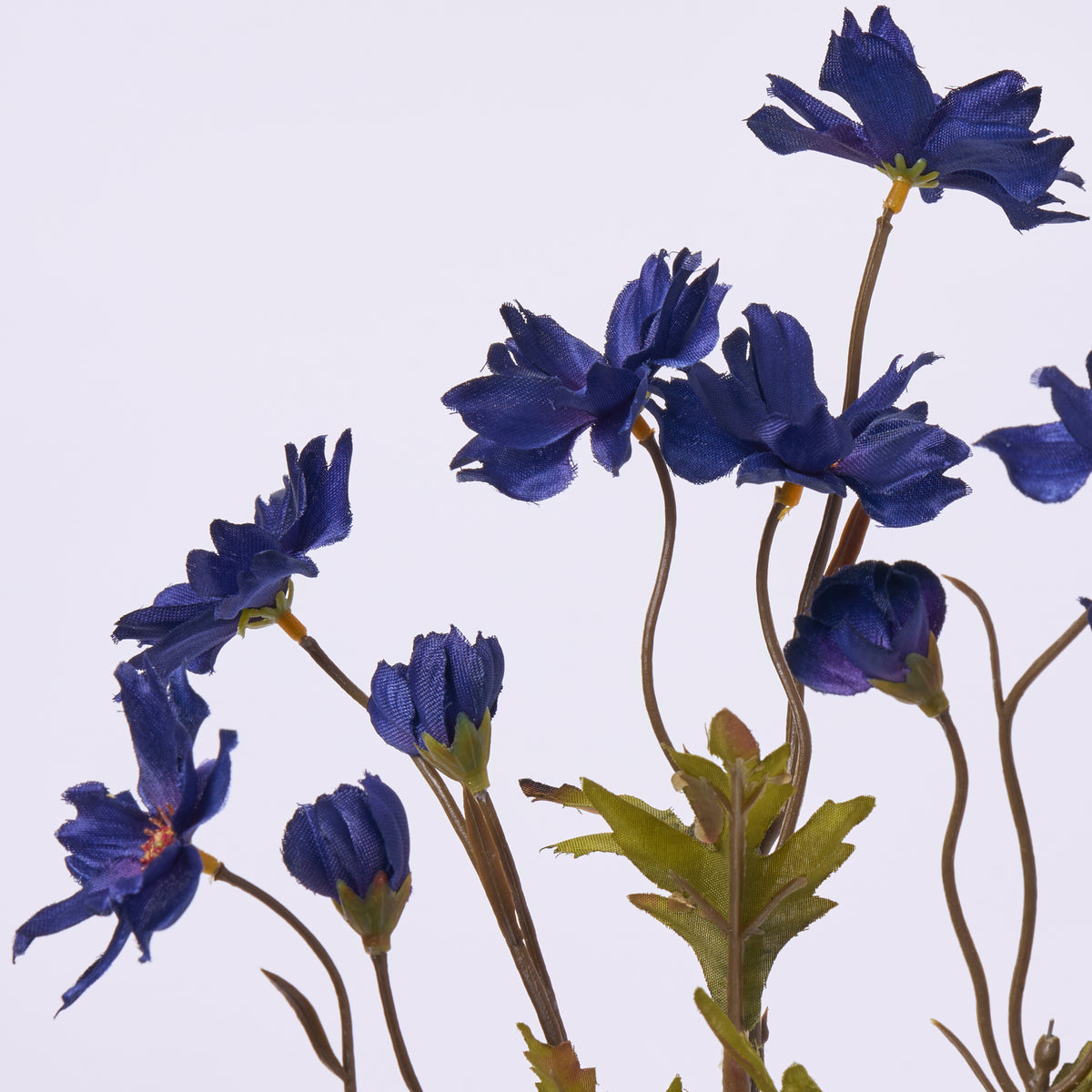 Sapphire Blue Silk Cosmos Branch Single Stem Faux Floral Spray - 28 ...