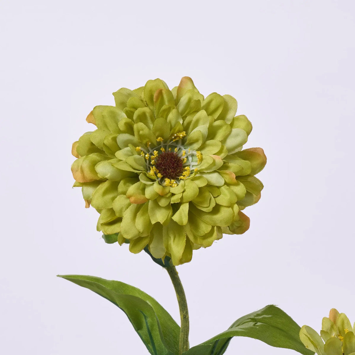 Green Garden Zinnia Bloom & Bud Spray Single Faux Floral Stem Spray ...