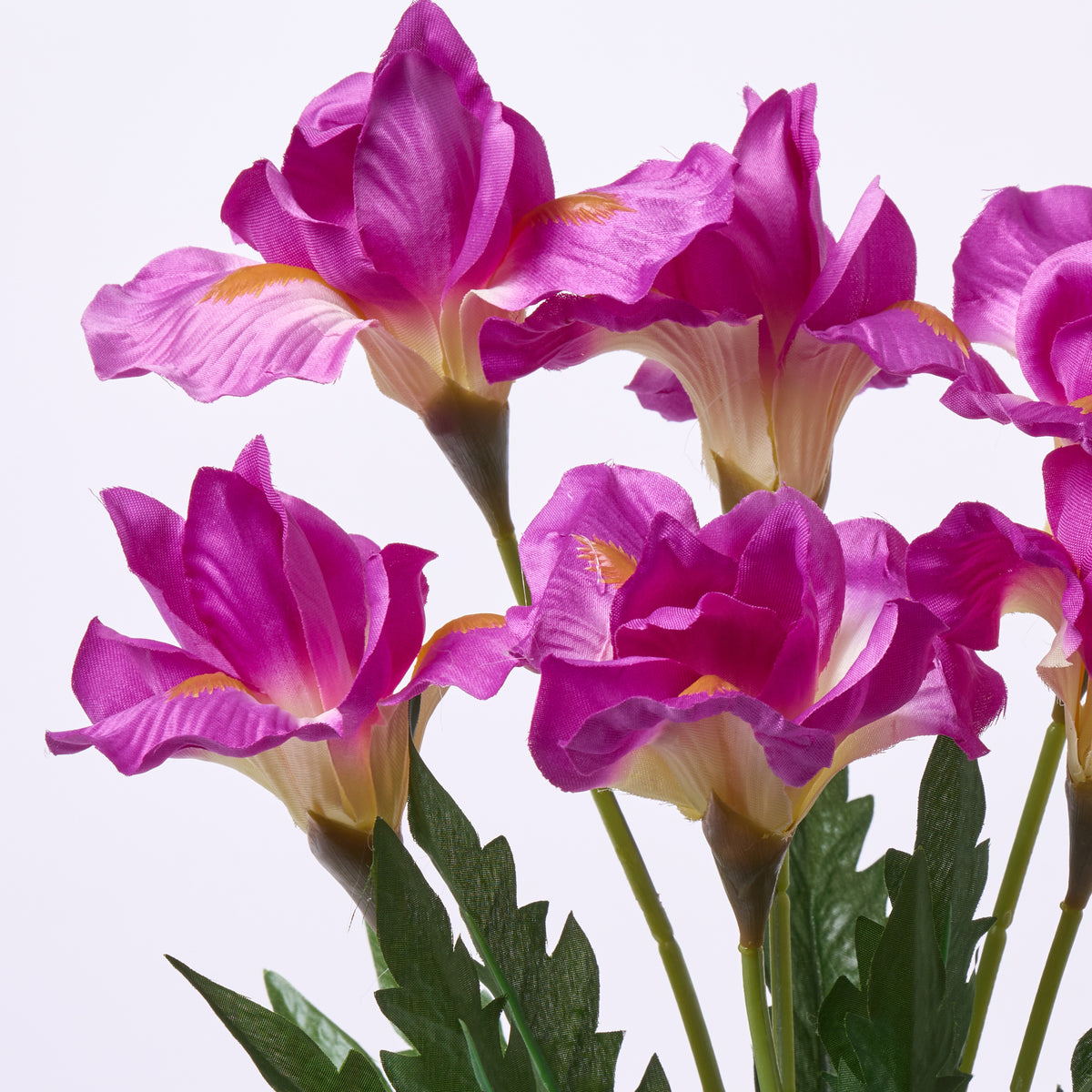 Magenta Pink Silk Iris Blooms Faux Floral Stem Bouquet - 19" – Darby ...