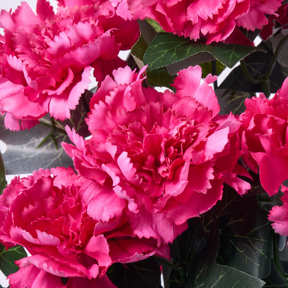Fuchsia Pink Silk Carnation Blooms 12 Stem Faux Floral Bouquet Spray ...