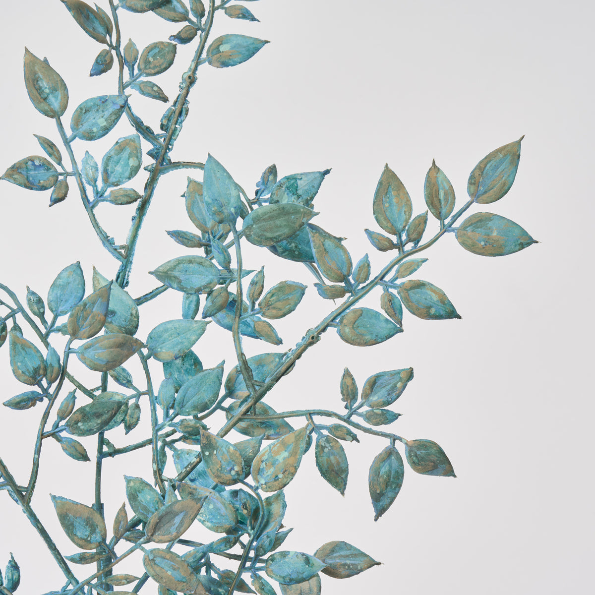 Weathered Teal Blue Mini Faux Leaf Branch Spray - 32" – Darby Creek Trading