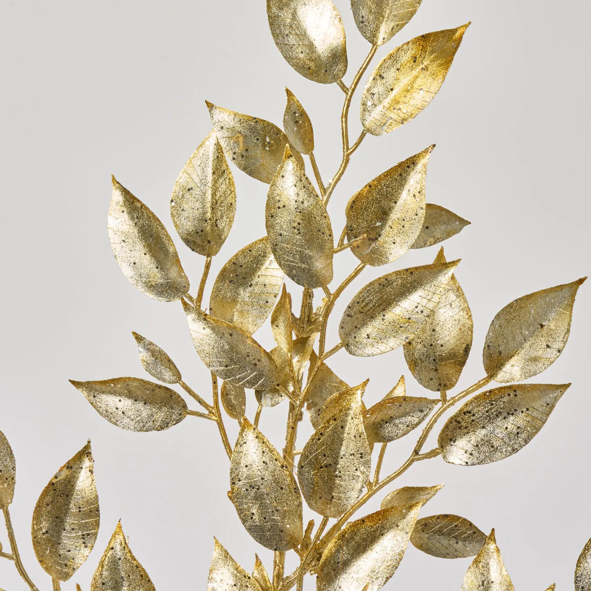 Metallic Glitter Gold Ficus Leaf Branch Spray - 25" – Darby Creek Trading