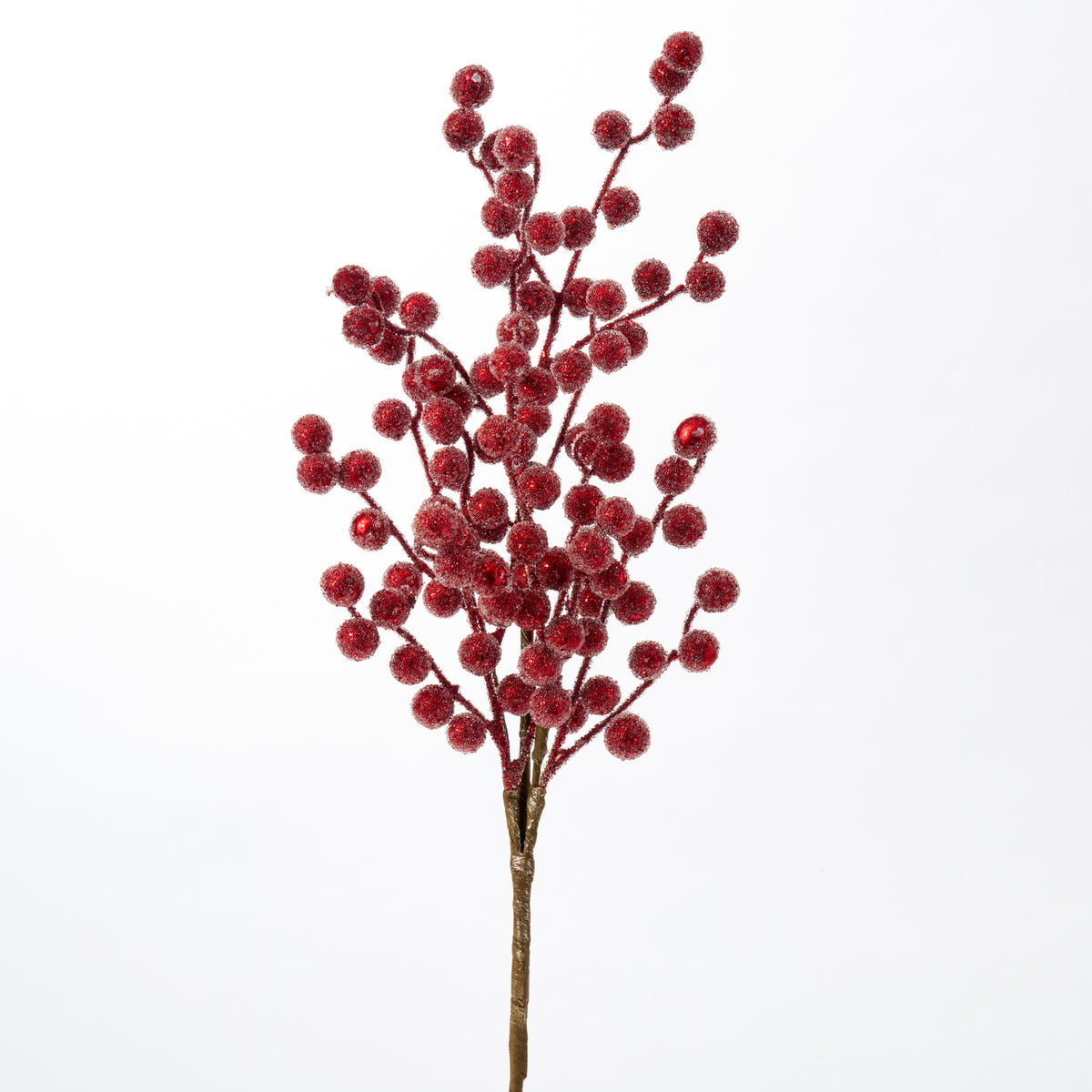 Burgundy Red Metallic Glitter Sugar Berry Branch Spray - 29" – Darby ...