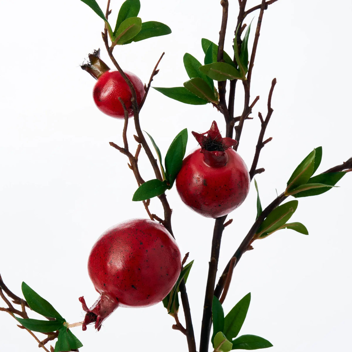 Lifelike Ruby Red Pomegranate Fruit & Leaf Large Branch Spray - 36 ...